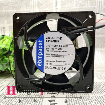 德国ebmpapst 4114NH5 DC 24V 1.9A 46W 12cm 超大风量暴力风扇