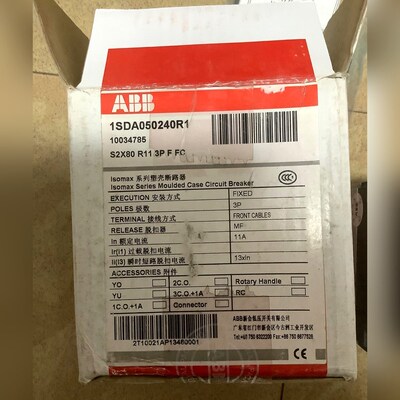 ABB塑壳断路器S2X80 R11 3P FFC 1SDA0 议价
