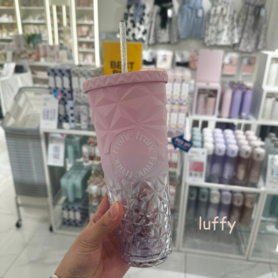 日本francfranc夏季冷饮杯饮料杯运动水杯吸管杯