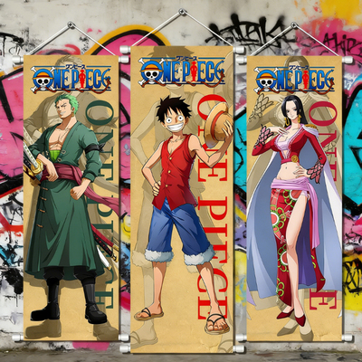 动漫周边海贼王绸布挂画海报娜美路飞女帝索隆挂画二次元学生挂画