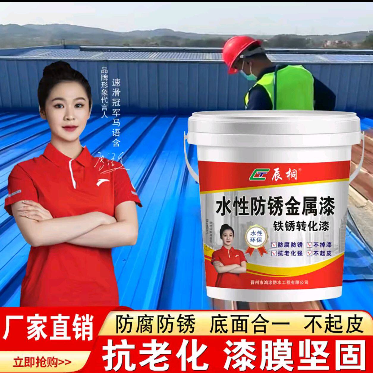 辰桐防锈金属漆彩钢瓦翻新专用漆防水免除锈防腐铁皮瓦水性金属漆