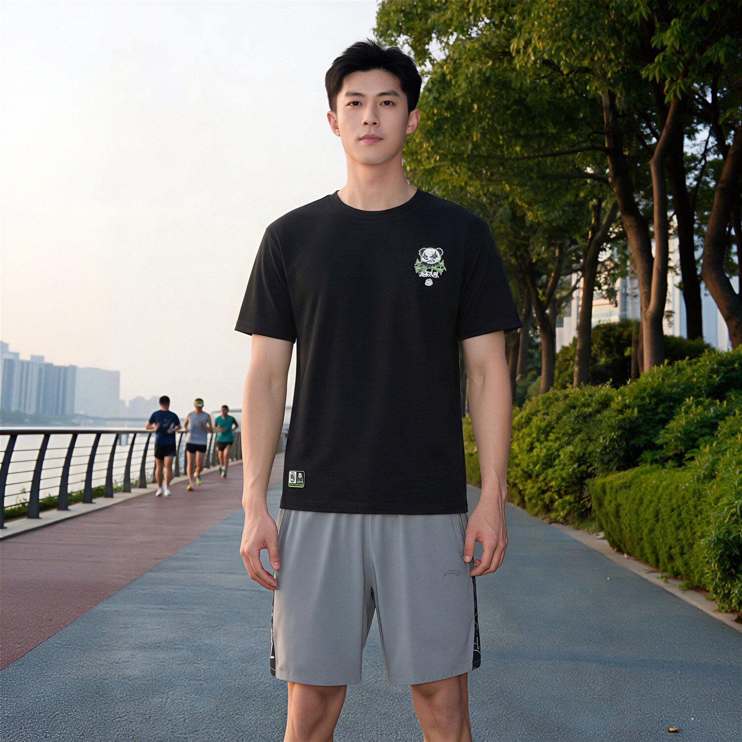 李宁T恤男子2026秋季冰感舒适透气吸湿排汗宽松短袖文化衫AHSWE21