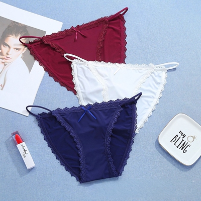 纯欲性感蕾丝纯棉档冰丝女丁字裤