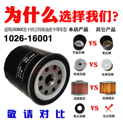 16001五十铃机油滤芯适配江铃柴油皮卡东风皮卡霸道锐铃滤清器