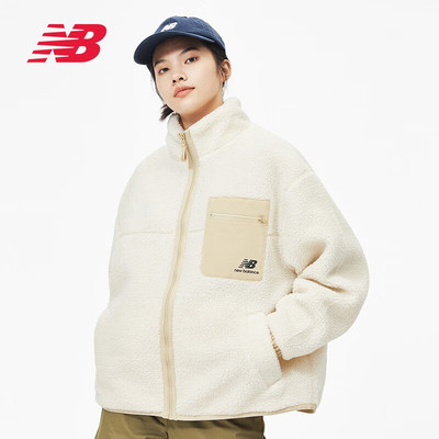 NEW BALANCE 拼接女款保暖休闲仿羊羔绒外套AWJ13326-MSU