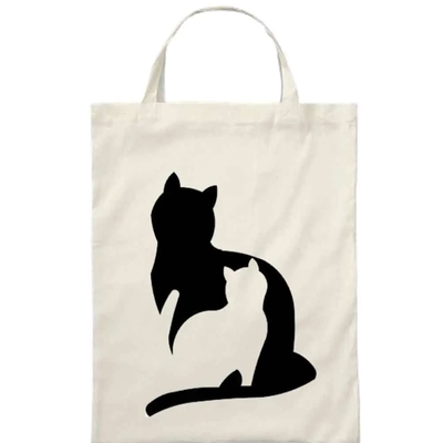 德国直邮muller超市帆布环保购物袋 女士收纳单肩手提包 卡通猫狗