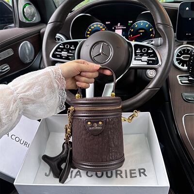 JULIA COURIER女包复古美拉德水桶包包女2026新款单肩斜挎手提包