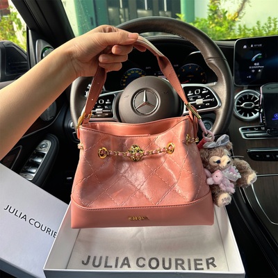 JULIA COURIER女包小香风菱格水桶包包女2026新款单肩斜挎包通勤
