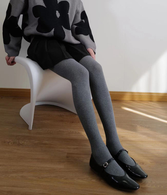 百搭灰色连裤袜加绒加厚高腰塑形显瘦提臀连脚打底裤美腿竖条外穿