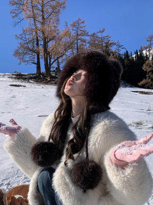 紫貂毛护耳皮草雷锋冬季保暖