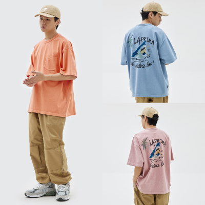 laprima鲨鱼logo印花T恤