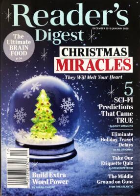 包邮 美国版Reader's Digest 读者文摘2019年12月 2020年1月合刊英文生活杂志 人文文摘故事杂志期刊