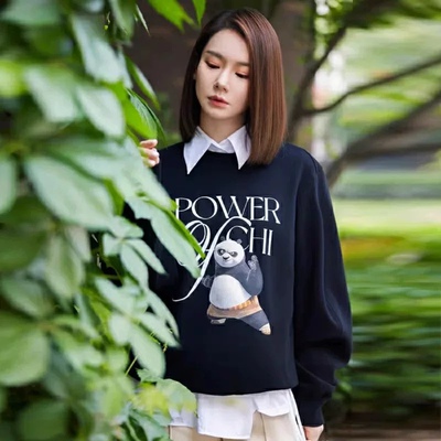 圆领卡通字母印花休闲百搭卫衣
