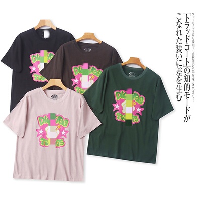 J9638外贸日单女士宽松休闲T恤春夏新款圆领印花慵懒风时尚短袖