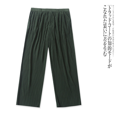 K5206外贸欧美单褶皱男士宽松休闲裤春季新款慵懒风阔腿裤长裤