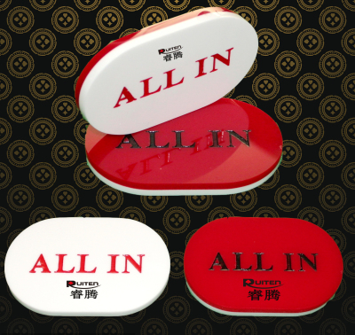 【睿腾】德州扑克全押牌 ALL IN牌 庄码 DEALER牌 压牌器 庄片