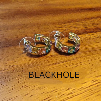 春夏多巴胺彩色锆石C圈耳环小众设计高级感耳圈民族风精致耳饰