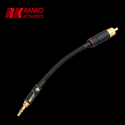 美国RANKO龙格 RHJ-1100 单晶铜镀银3.5mm-RCA 耳机播放器过机线