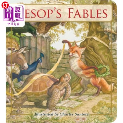 海外直订Aesop's Fables Oversized Padded Board Book: The Classic Edition 伊索寓言超大厚垫板书:经典版