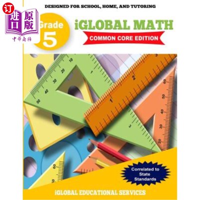 海外直订iGlobal Math, Grade 5 Common Core Edition: Power Practice for School, Home, and