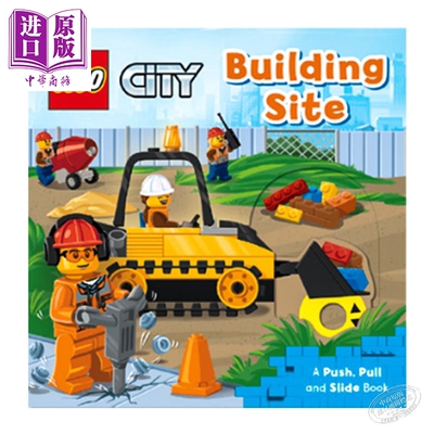 现货 Lego Building Site 乐高建筑工地 生活系列 机关操作书 英文原版 进口图书 推拉活动玩具书 纸板书 0-3岁【中商原版】
