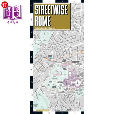 海外直订Streetwise Rome Map - Laminated City Center Stre... 街道罗马地图-层压城市中心街道地图的罗马，意大利