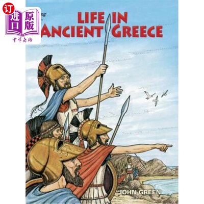 海外直订Life in Ancient Greece Coloring Book 古希腊生活图画书