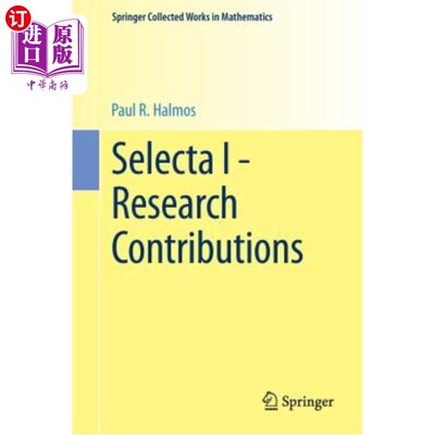 海外直订Selecta I - Research Contributions 选择I-研究贡献