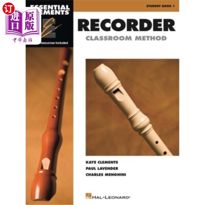 海外直订Essential Elements for Recorder Classroom Method - Student Book 1 Book with Onli