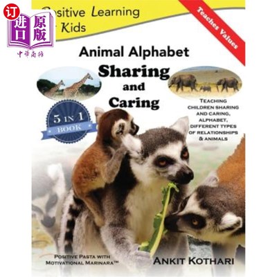海外直订Animal Alphabet Sharing and Caring: 5-in-1 book teaching children important conc 动物字母分享和关爱:五合一