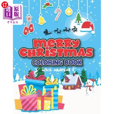 海外直订Merry Christmas Coloring Book: coloring and activity books for kids ages 4-8 圣诞快乐填色书:适合4-8岁儿童的