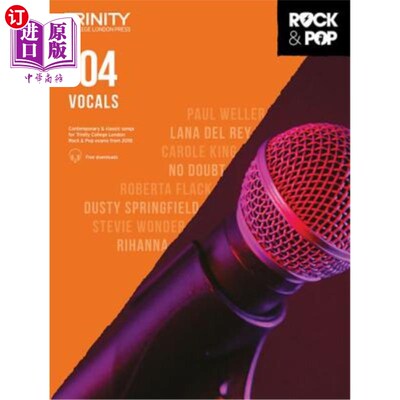 海外直订Trinity Rock & Pop 2018 Vocals: Grade 4 Trinity Rock&Pop 2018主唱：4年级