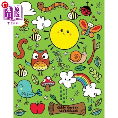 海外直订Giddy Garden Sketchbook: Jumbo Drawing Pad For Sketching, Doodling And Coloring 眼花缭乱的花园速写本:巨型画