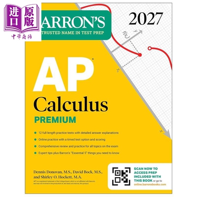 AP Calculus Premium 2027 Prep Book with 12 Practice Tests + Comprehensive Review + Online Practice 巴朗AP【中商原版】
