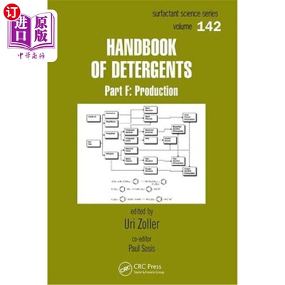 海外直订Handbook of Detergents: Part F: Production 洗涤剂手册:F部分:生产