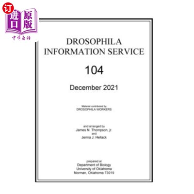 海外直订Drosophila Information Service 104 果蝇信息服务处