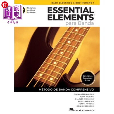 海外直订Essential Elements Para Banda - Bajo Electrico Libro Numero 1 - Recursos En Line 基本元素Para B
