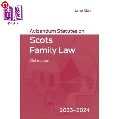 海外直订Avizandum Statutes on Scots Family Law 苏格兰家庭法的Avizandum法规