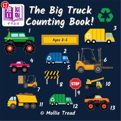 海外直订The Big Truck Counting Book!: A Fun Activity Book For Boys Aged 2-5 - Garbage Tr 大卡车计数书!:一本有趣的活