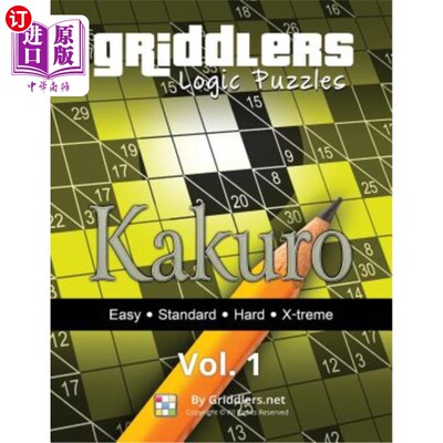 海外直订Griddlers Logic Puzzles: Kakuro 格里德尔逻辑难题：卡库罗