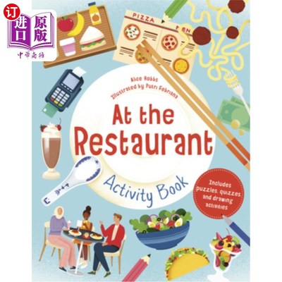 海外直订At the Restaurant Activity Book: Includes Puzzles, Quizzes, and Drawing Activiti 在餐厅活动书:包括谜题，测