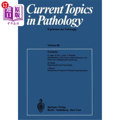 海外直订医药图书Current Topics in Pathology: Ergebnisse Der Pathologie 病理学的当前课题：病理学中的Ergebnisse Der