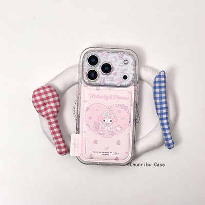 春日部防卫队Fighting｜日韩ins风秋冬可爱花朵透镜贴皮爱心美乐蒂适用苹果17/16promax手机壳iphone15/14/13