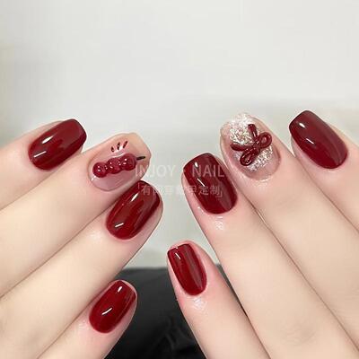 InJoy手工穿戴甲糖葫芦苹果手绘