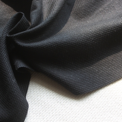 新品棉麻布料黑色色织小点中厚服装手工DIY面料110cm宽1米价