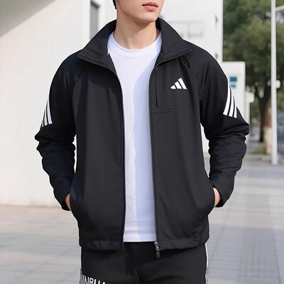 阿迪达斯跑步运动外套26春新款男装梭织夹克防风衣JZ7717 KA8725