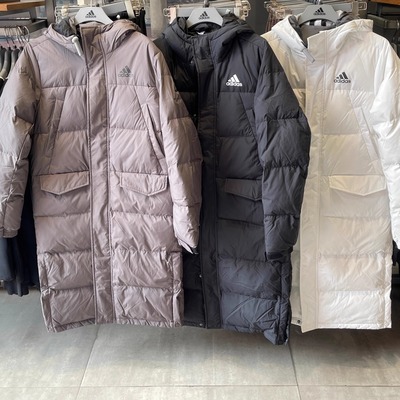 阿迪达斯25男女款保暖防寒长款羽绒服外套KE5405 KE5406 KF6746