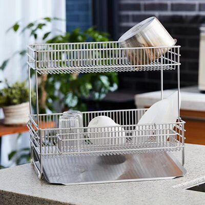 VATYA不锈钢韩式2层免打孔置物架