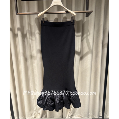 ZCY朱崇恽~2025夏专柜正品  时尚 修身 鱼尾 针织中裙C1FZ22362