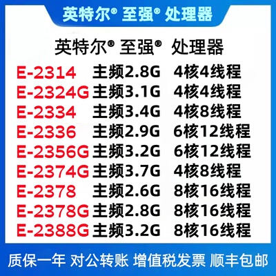 E-2314 2324G 2334 2336 2356G 2374 2378 2378G 2386G 2388G CPU
